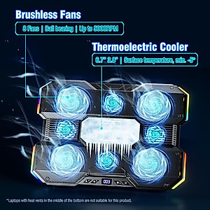 Cooling Pad for Gaming Laptop with Thermoelectric Cooler，8 Fans Powerful Laptop Cooler (Thermoelectric Cooler and 8 Fans)
