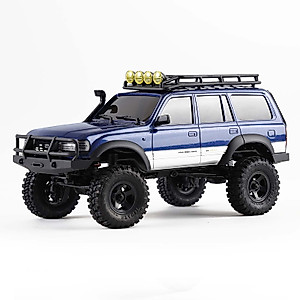 EAZYRC FMS Fcx18 1/18 Land Cruiser 80 Toyota RC Rock Crawler RTR 4x4 Off-Road Waterproof Hobby Grade RC Trucks All Terrains for Adults with 2.4Ghz Radio,Battery (yellow)