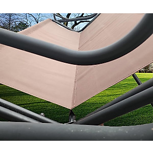 LZBMIEF Swing Bench Seat Replacement Cover, 600D 3-Seat Thickened Oxford Waterproof Swing Replacement Covers Seater for Outdoor Patio Garden Swing Chair (Black, 58.3"x19.7"x19.7")