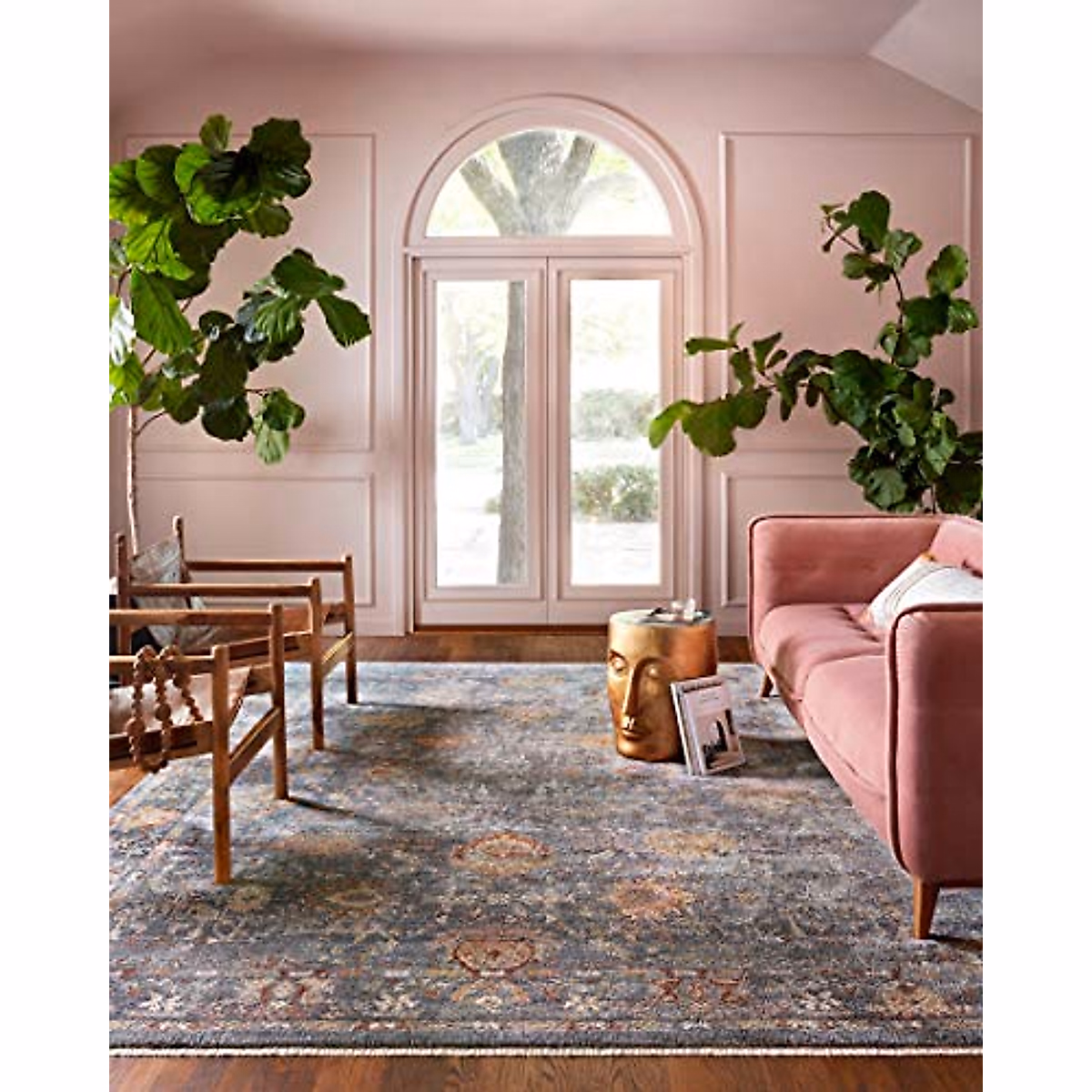 Loloi Giada Collection GIA-01 Grey / Multi, Traditional Area Rug, 5'-0" x 5'-0" Round