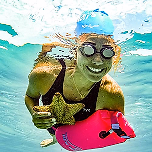 New Wave Swim Buoy for Open Water Swimmers, Triathletes and just Your Swim Buddies - Tow Float for Safe Swim Training, Kayaking & Snorkeling (Pink PVC Medium-15L)