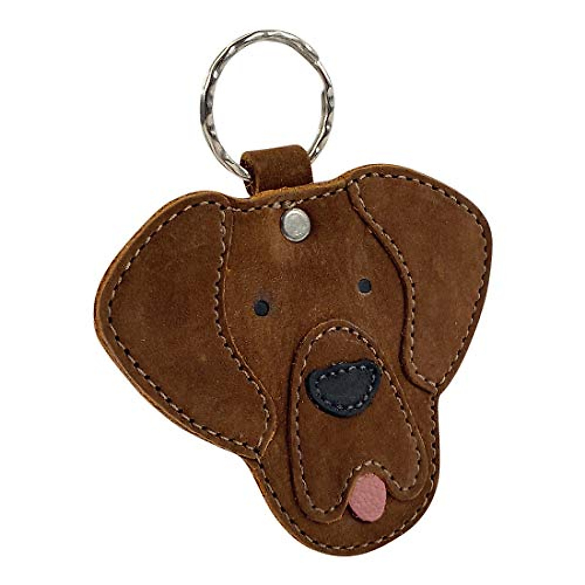 TACO DOG, Critter Keychain Labrador Dog Handmade from Full Grain Leather (Swayze Suede)