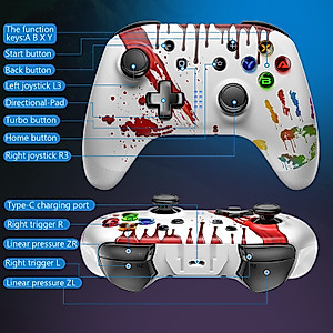 REDSTORM 2.4g Wireless Game Controller for Windows PC,Android,Switch,Steam Deck, PC Gaming Controller with 4 Programmable Buttons, Dual Vibration, Turbo, Motion Control, LED Light