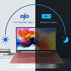 Shanrya 14 inch Ultrathin Office Notebook with Pink IPS HD Digital Screen with Backlit touchpad