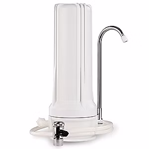 iSpring CKC1 Countertop Drinking Water Filtration System with Carbon Filter 2.5" x 10", White