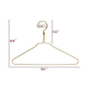 Beautiful Gold Aluminum Metal Suit Hangers Heavy Duty Coat Hangers (10 Pack Gold)