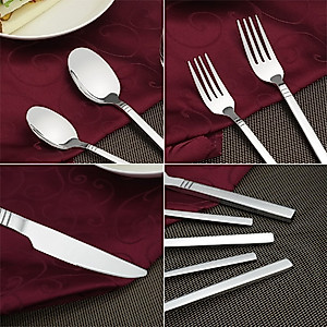Fiazony 80-Piece Flatware Cutlery Silverware, Stainless Steel, Service for 16