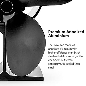 foedo Wood Stove Fan, for Wood Burning Stove/Pellet Stove, No Electric Heating Drive, Effective Circulation Warm Air, 4 Blades Cocoon Fan (Set of 2)
