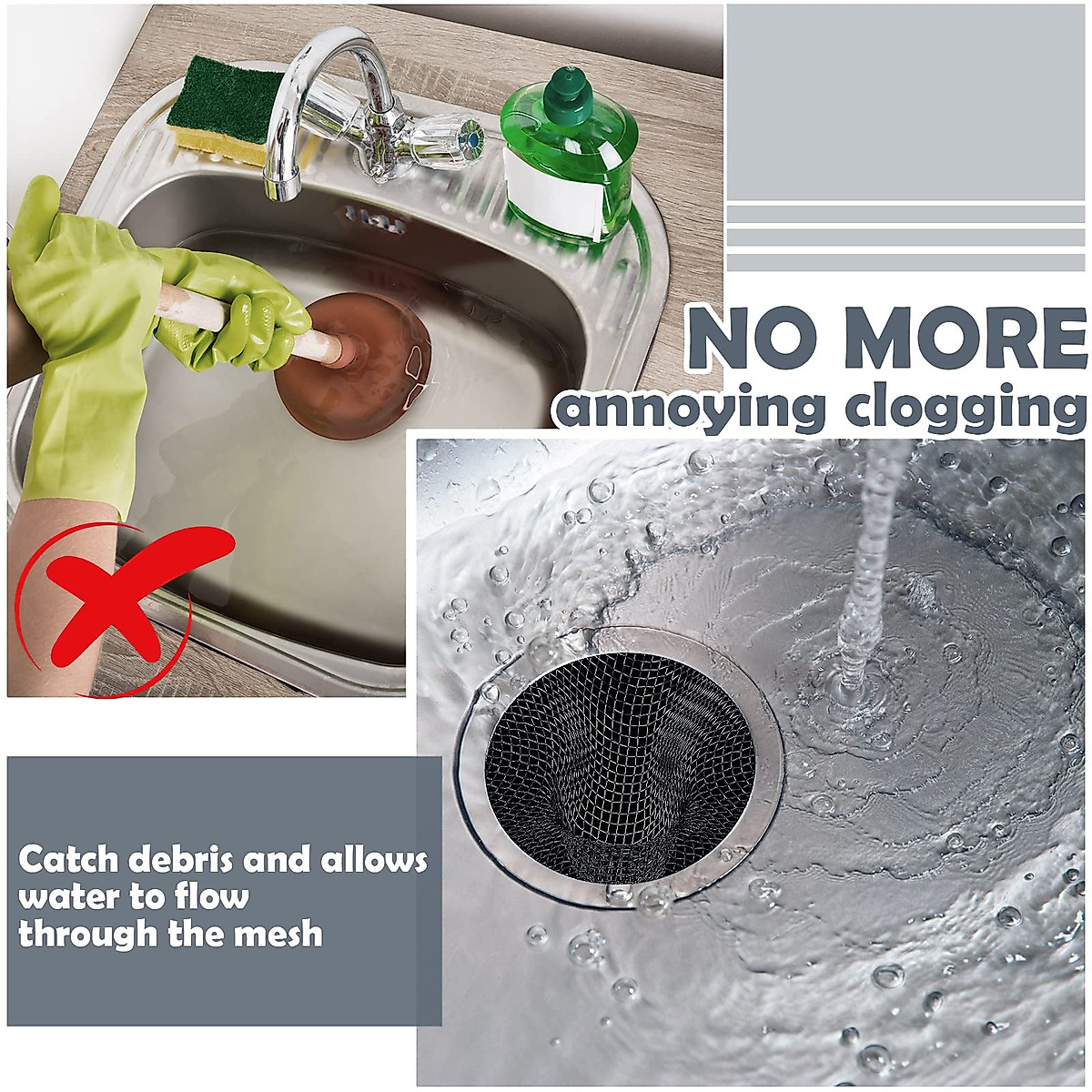 100 Pcs 2.75" Mesh Sink Strainers Stainless Steel Drain Strainer Bathroom Sink Strainers Kitchen Drain Strainer Mesh Shower Drain Hair Catchers for Lavatory Balcony Laundry Mop Pool RV Sink