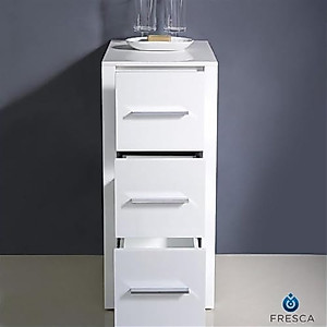 Fresca Bath Torino Bathroom Linen Side Cabinet, 12", White