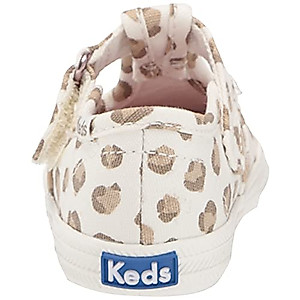 Keds baby girls Champion Lace Toe Cap T-strap Sneaker, Snow Leopard, 3 Infant US