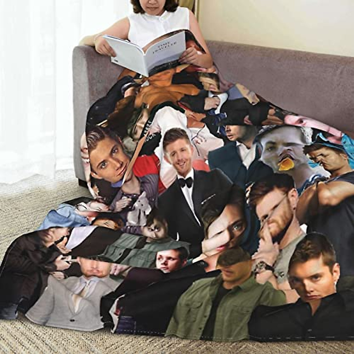 IEUCHEIC Comfortable Ultra-Soft Micro Fleece Blanket,Jensen Ackles Fleece Blankets for Sofa Bed Travel 60"X50"