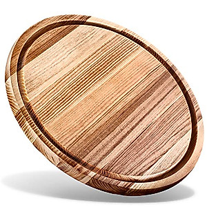 B.Brown Wood Round Cutting Board 13.5 inches Medium Cutting Board