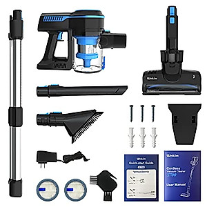 WnkimTech Cordless Vacuum Cleaner, Stick Vacuum with 3 Suction Mode for Hardwood Floor, Up to 40 Mins Rechargeable Battery, 6-in-1 Household Wireless Upright Lightweight Vacuum for Pet Hair Carpet Car