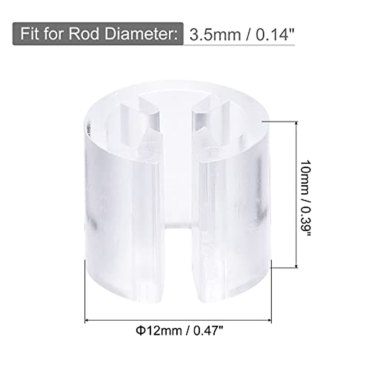 MECCANIXITY Clothes Hanger Marker L Fit 3.5mm Rod for Garment Color Coding Clear Count 100