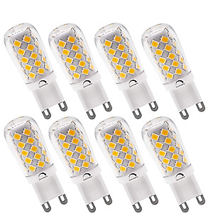 LEMENG Dimmable G9 LED Light Bulb 40Watts T4 Halogen Equivalent 4W 400Lm 2700K Warm White 120V Chandelier Lighting-Pack of 8