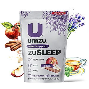 UMZU zuSleep - Natural Sleep & Relaxation Support - with Ashwagandha Root Extract, L-Theanine & Magnesium - Take 1x Daily with Water - 30 Day Supply - 12.6 oz - Apple Cider with Cinnamon
