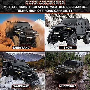 Rc Rock Crawler Rc Cars, Rc Truck 4x4 Off Road Waterproof, All Terrain 1/24 RC Monster Truck, Ideal Christmas Birthday Gifts for Kids Boys Adults