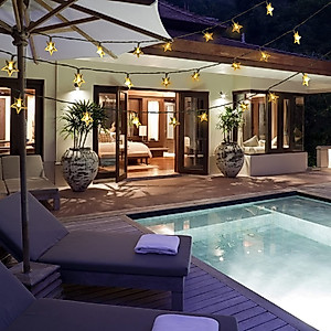 CAUINS Christmas Lights, 19.6 ft 40 LED Star String Lights Battery Operated Indoor Christmas Decorations, Waterproof Outdoor Light for Xmas Garden Patio Bedroom Party Decor