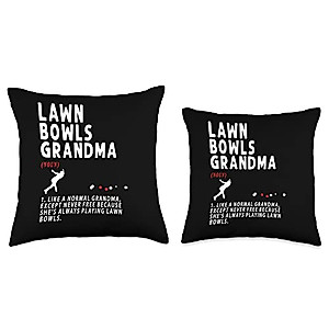 Lawn Bowling Retirement & Lawn Bowls Accessories Funny Lawn Bowls Grandma Idea for Women & Funny Retirement Throw Pillow, 16x16, Multicolor