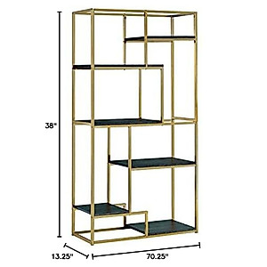 Furniture of America Corley Contemporary 6 Shelf Bookcase, Champagne