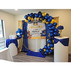 50 PCS Chrome Royal Blue Balloons 10 Inch Double-Layered Chrome Metallic Latex Balloons for Parties Decoration Wedding Supplies Graduation Decor Baby Shower Decorations (Chrome Royal Blue)