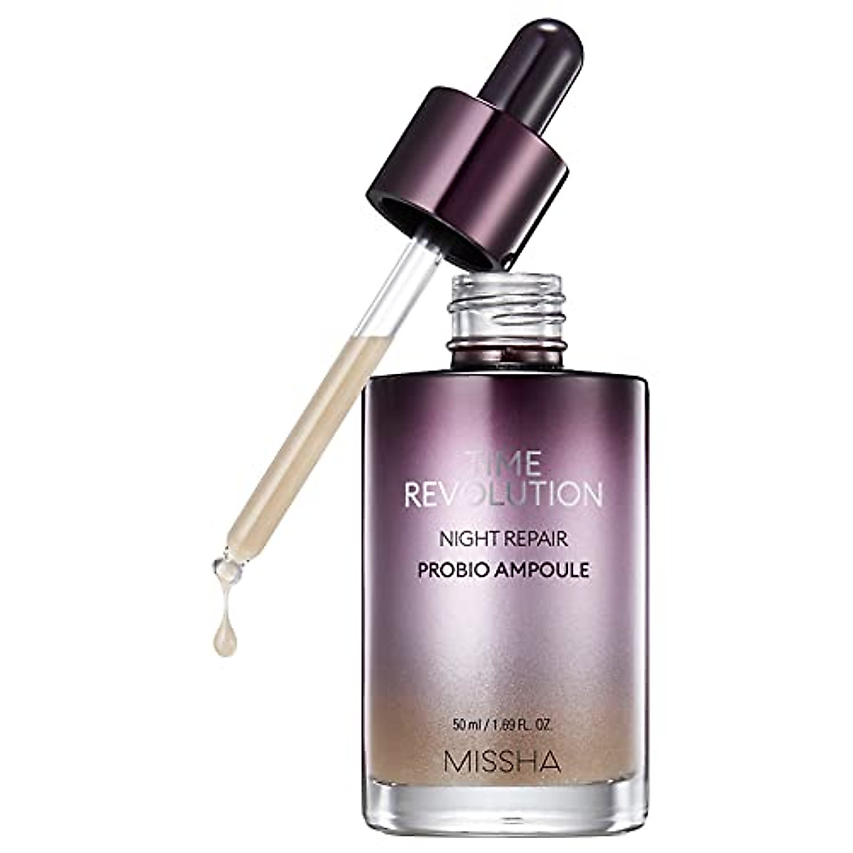 MISSHA Time Revolution Night Repair Probio Face Serum Ampoule (1.69 Fl Oz) -Intense Hydration, Probiotic Strength, Clear Complexion, Wrinkle Improvement, and Enhanced Elasticity