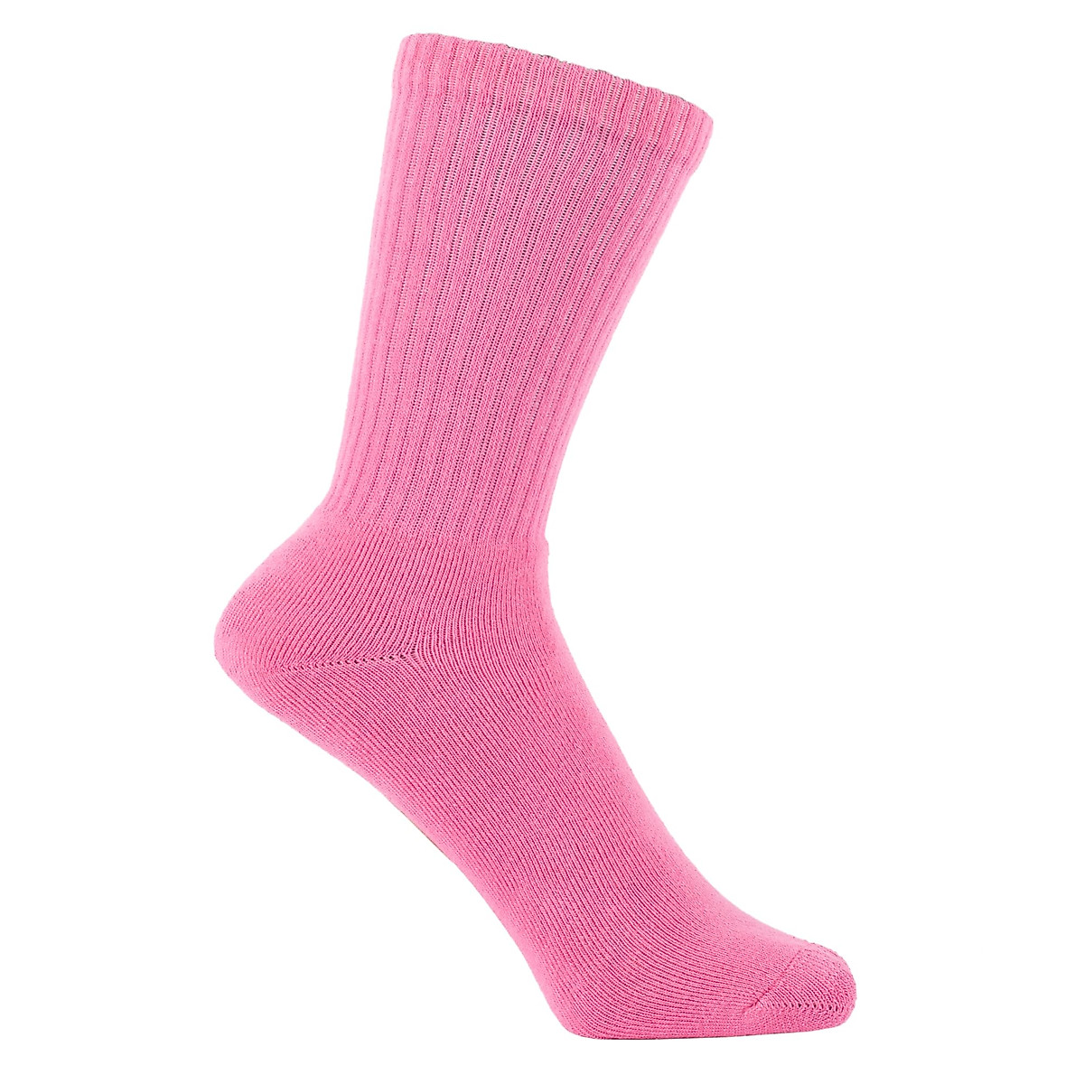 ZAKIRA Finest Combed Cotton Terry Lined Athletic Sports Crew Socks for Men, Women, 6-9 (US), Pink