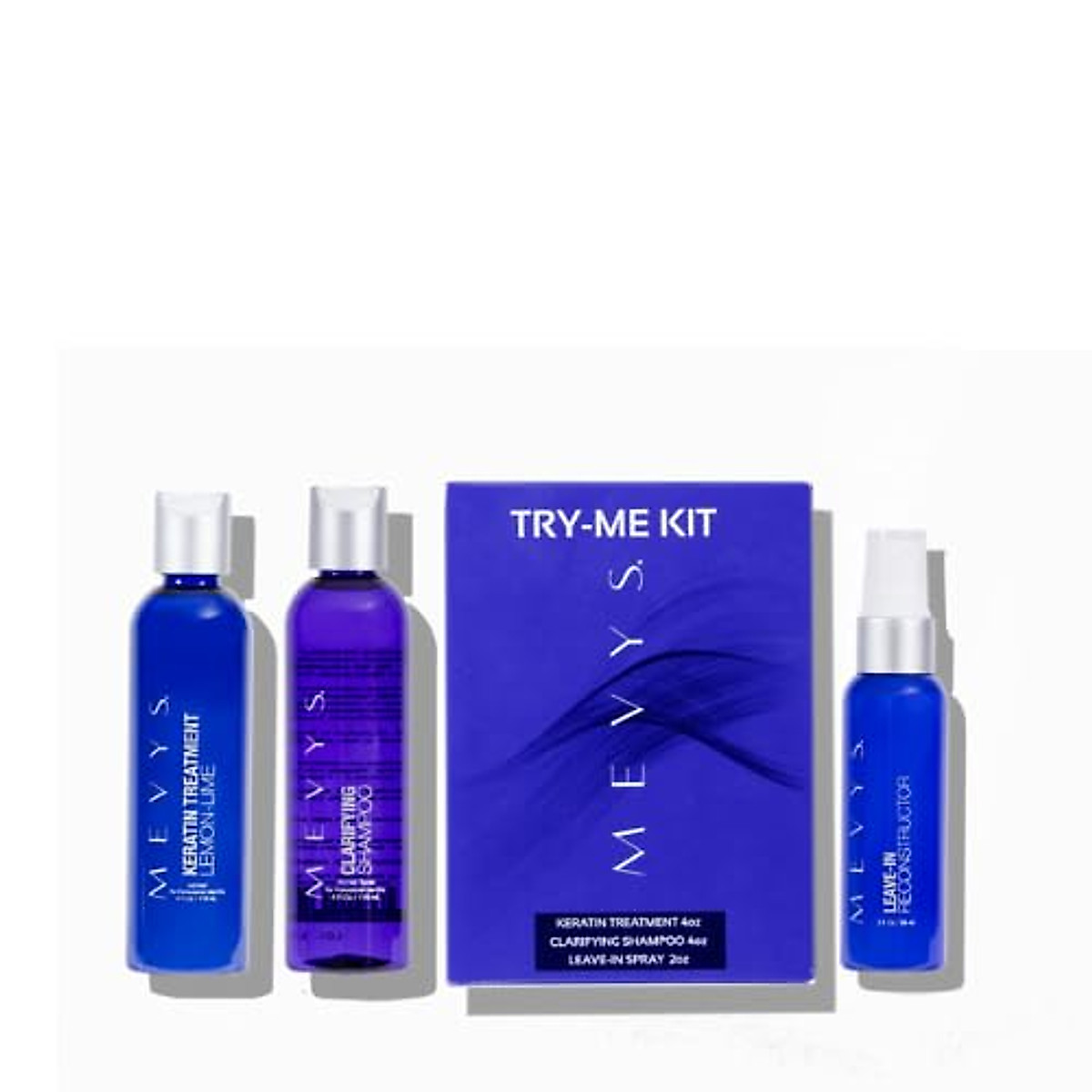 Mevys Try Me Kit - Starter Kit With Lemon Keratin, Clarifying Shampoo and Leave-In, Hair Keratin Treatment for Smoothing and Repair Damage Hair, Anti Frizz Control Repair Treatment for Frizzy Dry Hair