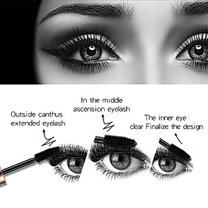 3 PCS 4D Silk Fiber Lash Mascara Waterproof Mascara Eyelash Extension Thicker Voluminous Eyelashes, Smudge-proof, Long-Lasting, Dramatic Extension, Smudge-proof, Hypoallergenic Formula (3 Packs)