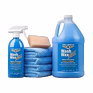 Wet or Waterless Car Wash Wax Kit 144 oz with Bug Remover Aircraft Quality for your Car, RV, Boat, Motorcycle. Guaranteed the Best Wet or Waterless Car Wash & Wax. Spray on, Wipe Dry Detailer, Use Anywhere & Anytime