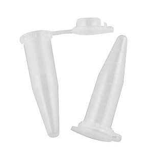 JCBIZ 100pcs Plastic Centrifuge Tube with Snap Cap 1.5ml Clear Test Tube Sample Container Tube with Lid and Scales for Laboratory or Handicrafts