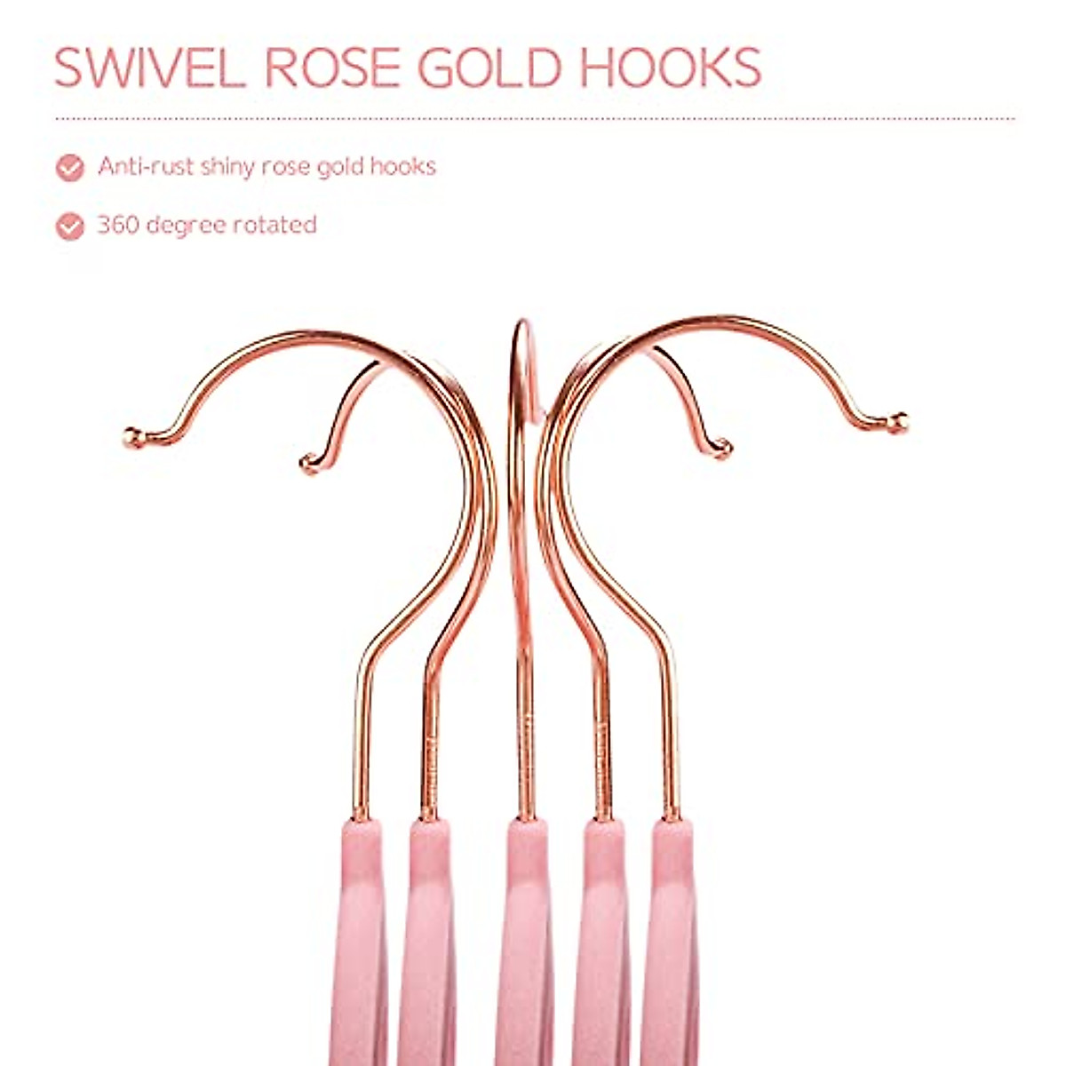 COZYMOOD Velvet Baby Hangers for Closet 50 Pack, Non-Slip Baby Clothes Hangers with 6 Pcs Cute Closet Dividers, Ultra-Thin Small Hangers for Kids Clothes Space Saving Infant & Toddler Hangers, Pink