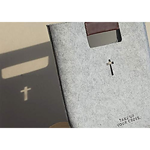 Bible Bag, Felt Bible Tote, Bible Carrying Case, Church Bag, Carved Cross Bible Cover for Women & Men Bible Study Case, Christmas Gift