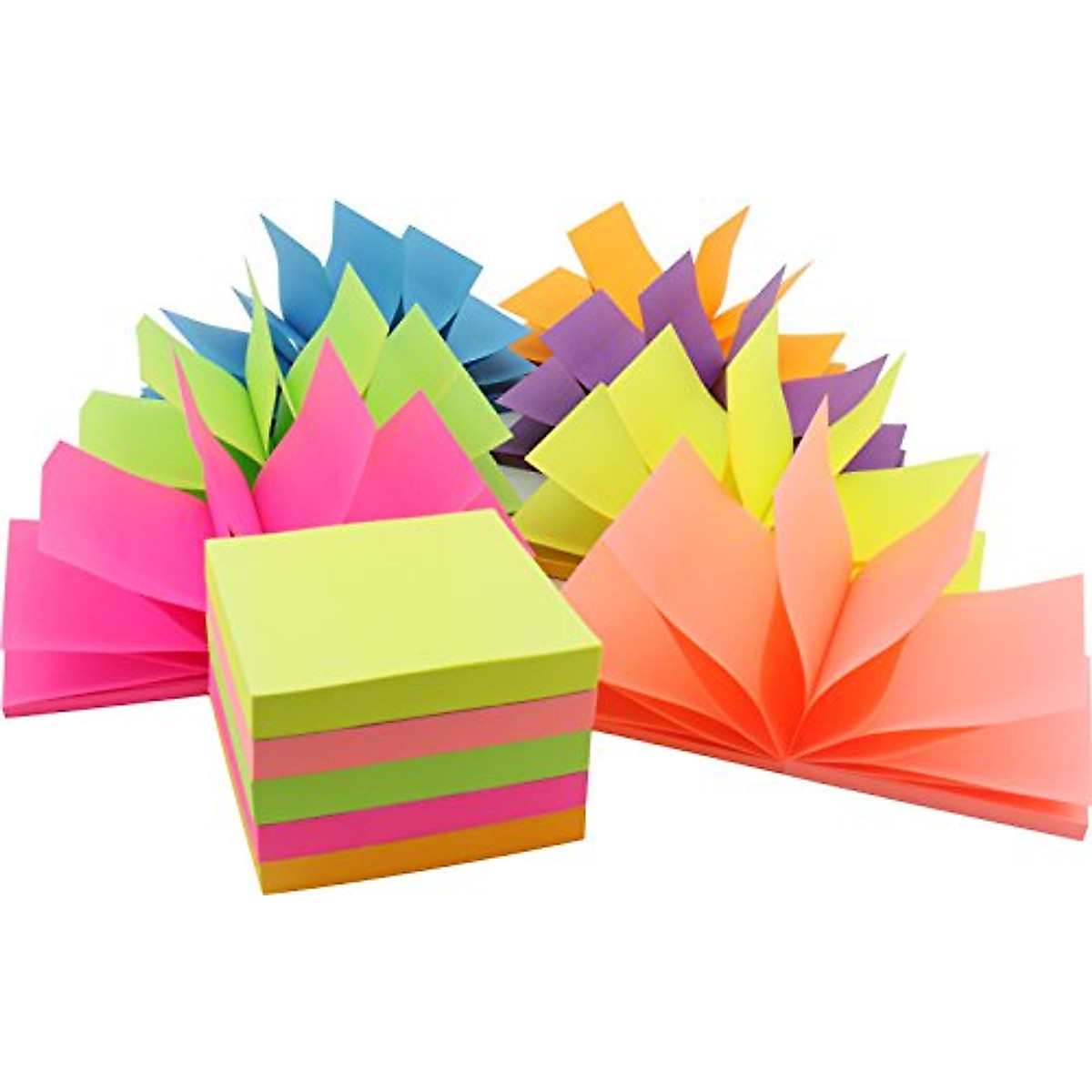 4A Sticky Pop-up Notes,3 x 3 Inches,Neon Assorted,Self-Stick Notes,100 Sheets/Pad,12 Pads/Pack,4A 303x12-N-Z