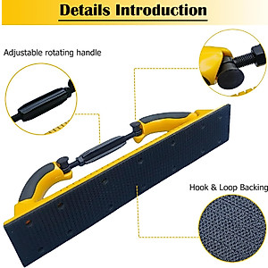 Toromp 2-3/4" x 15-3/4" Adjustable Radius Flex Longboard Hand Sanding File Block with Hook & Loop Backing - Use Continuous Rolls or Sandpaper Sheets for Automotive, Woodworking