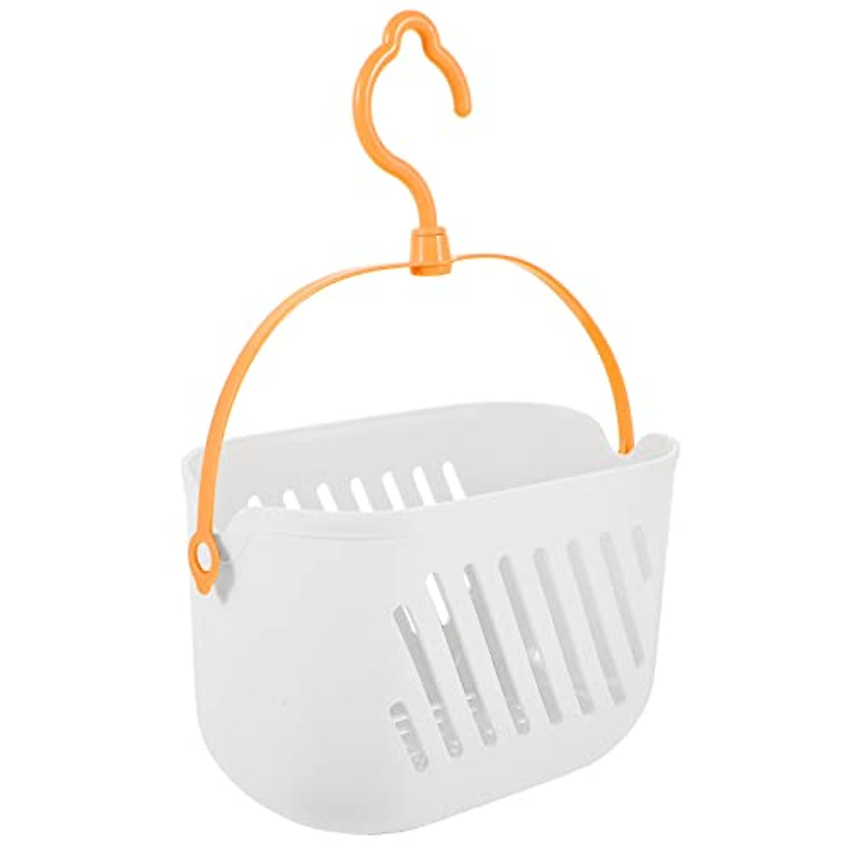 STOBAZA Shower Basket Plastic Hanging Shower Caddy with Hook for Bathroom Health Cosmetics Spa White
