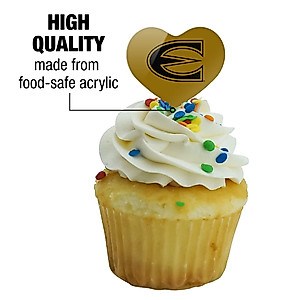 Emporia State University Primary Logo Heart Love Cupcake Picks Toppers Decoration Set of 6