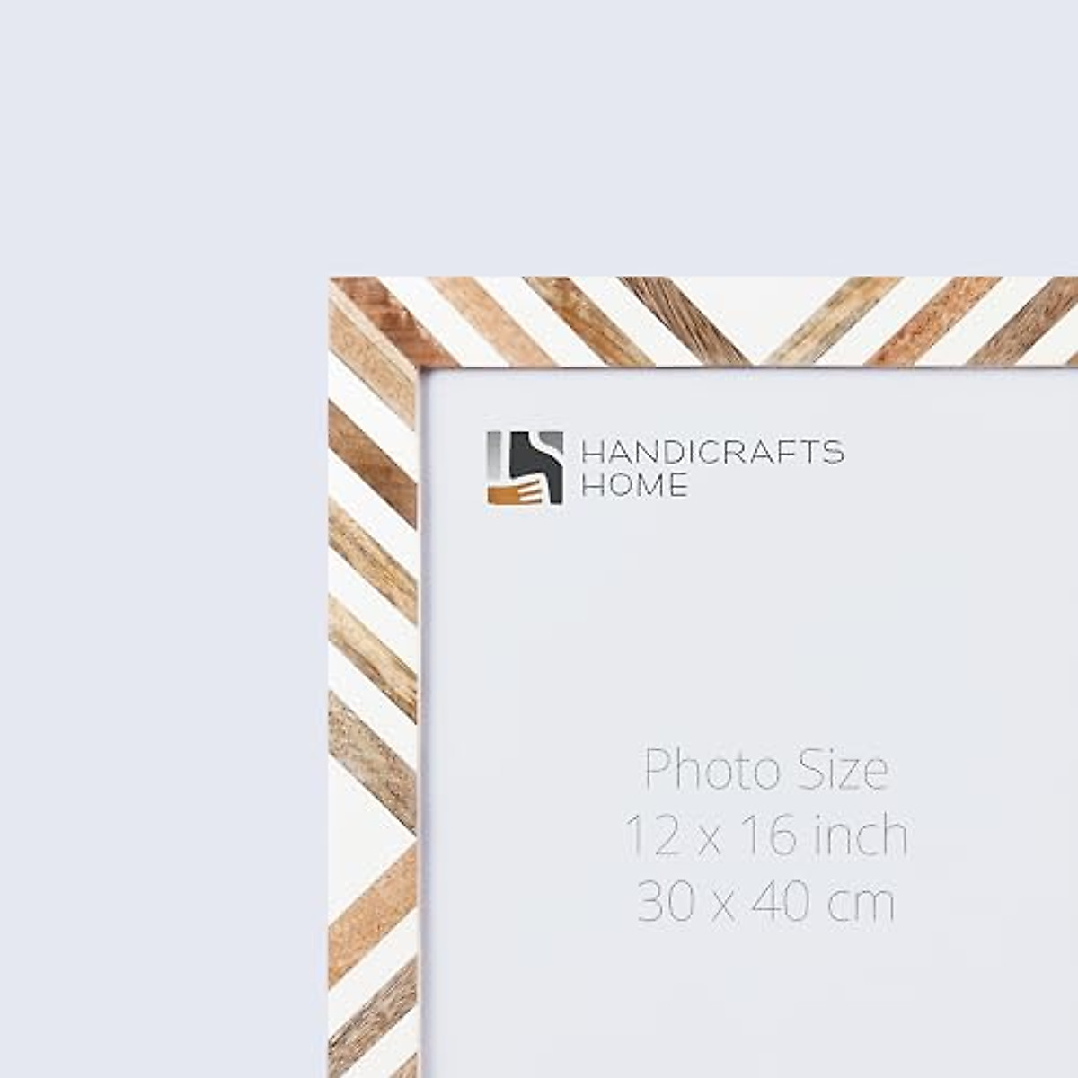 Handicrafts Home Picture Frame 12x16 Photo Frames, Marquet-Chevron Collection, Pack of 2