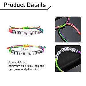 CaleesLLC 2Pcs Best Friend Bracelets Handmade Braided Rope Adjustable Friendship Bracelets Mutual Attraction Long Distance Inspirational Gift for Women Couples Graduation Day Christmas Day