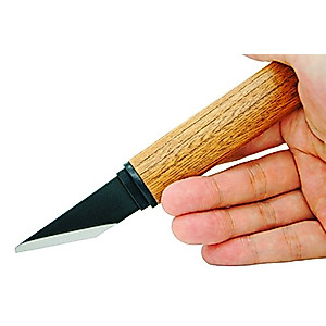 Kiridashi Craft Pocket Knife Japanese Steel Blade Wooden Handle with Sheath for Left-handed