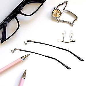 iplusmile Eyeglasses Replacement Parts Eyeglass Replacement Temple Metal Glasses Arms Legs Eyeglass Nose Pad Sunglasses Nose Cushions for Glasses Repair Kit Black Glasses Repair