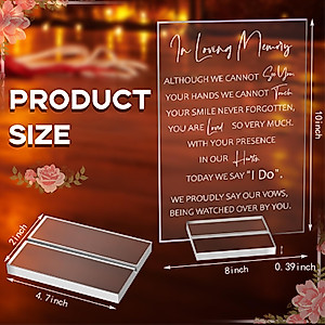 Chunful Memorial Table Sign for Wedding, Acrylic Wooden Wedding Reception Signs, Sympathy Gift in Loving Memory Sign, Memorial Signs Gift Anniversaries Reunions(Bright)