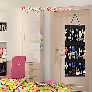 Hanging Hair Claw Clips Holder for Women, Claw Hair Clips Storage Organizer for Lady, Hair Banana Barrettes and Butterfly Jaw Clips Display Stand Holder. (Black)