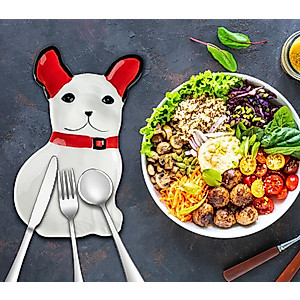 Dog Spoon Rest For Stove Top Spoon Holder For Kitchen Counter Puppy Cooking Spoon Rest White Ceramic Utensil Rest