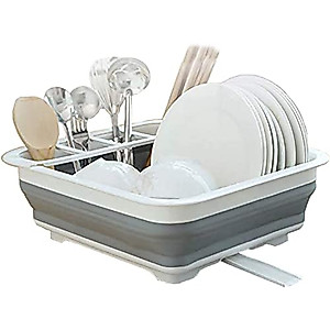 Collapsible Dish Drying Rack Portable Drainer Dinnerware Kitchen RV Campers Travel Trailer Storage Tray