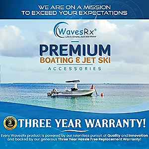 WavesRx 14'-50' AnchorMate Bungee Line | Safer Anchoring for Boats & Pontoons | Elastic Rope Extends to Absorb Wake Tugs and Keep Anchor from Dislocating | Includes Bag, Stainless Steel Hook & D Ring