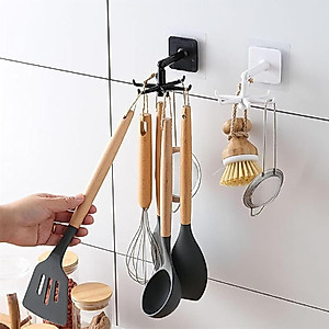 Lakemesure Rotating Folding Hook for Kitchen Utensils, Rotating Folding Hook, Probablei 360° Rotating Folding Hook, Kitchen Utensil Holder 360 Degrees Rotating Folding Hook (White,2pcs)