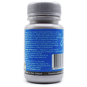 PurePets New Zealand Green Lipped Mussel Capsules for Dogs and Cats - 200mg x 120 Capsules - for Hip & Joint Support - 100% Natural Arthritis Pain Relief - Mobility Supplement Inflammation Management