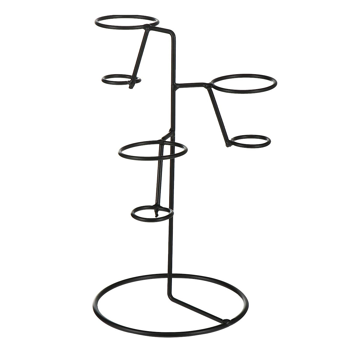 ABOOFAN Iron Ice Cream Cone Holder Stand with Base 3 Holes Sushi Hand Roll Stand Holder Cupcake Stand Baking Rack (Black)